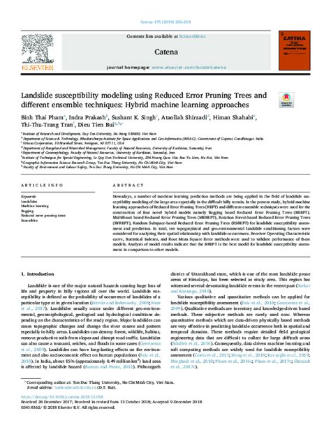 Pdf Landslide Susceptibility Modeling Using Reduced Error Pruning