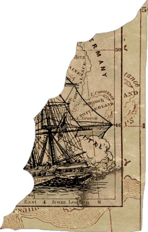 Vintage Sailing Ship And Old European Map Poster Artofit