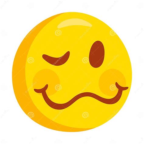 Woozy Face Emoji Icon Illustration Drunk Symbol Emoticon Design Doodle