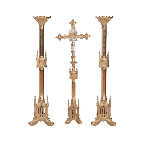 Traditional Gothic Style Crucifix And Candlesticks Altar Set — Agapao Store