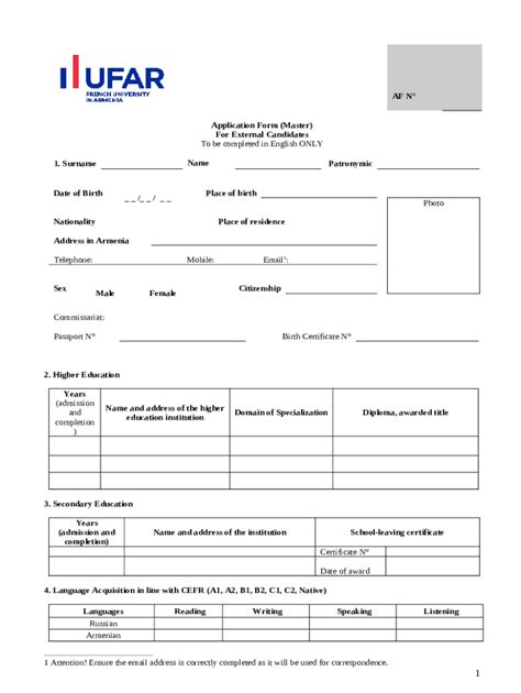 Application Master Doc Template Pdffiller