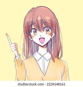 Female Babe Pointing Index Finger Stock Illustration 2224148161 Shutterstock