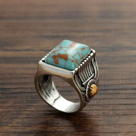 The Offering Navajo Inspired Turquoise Matrix Ring W Native American