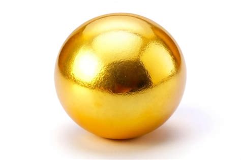 Золотая сфера изолированная на белом фоне Премиум векторы