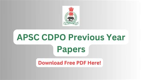 APSC CDPO Previous Year Papers Download Free Question Paper