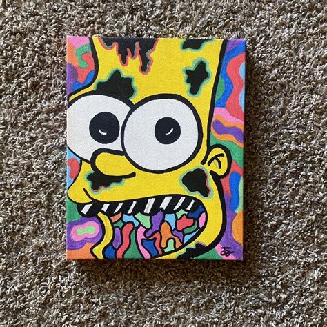 Trippy Bart Simpson Painting Trippy Simpsons Bart Depop