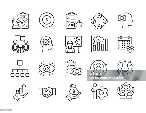 운영 관리 라인 아이콘입니다 편집 가능한 획 웹사이트 마케팅 디자인 로고 앱 템플릿 Ui 등 벡터 그림입니다 경영자에 대한 스톡 벡터 아트 및 기타 이미지 Istock