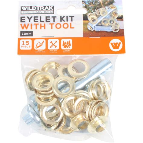 Eyelet Kit 15pce With Tool 11mm Dia Wildtrak Leisure Australia