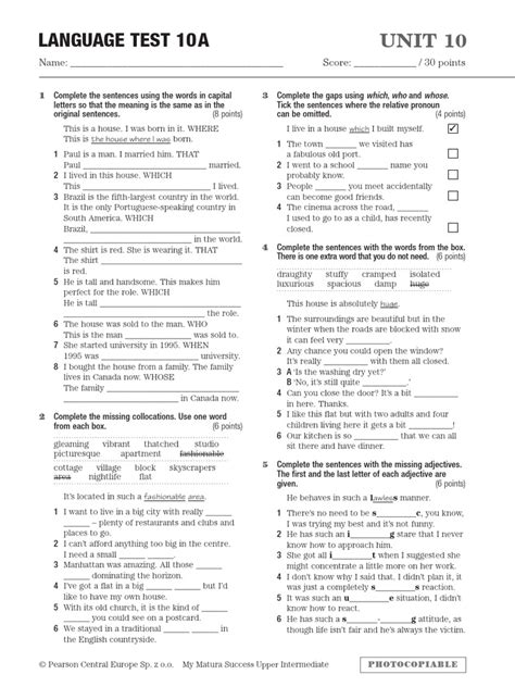 Language Tests 10a Pdf Linguistic Typology Languages