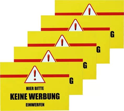 5 Briefkasten Aufkleber Bitte Keine Werbung Einwerfen Wetterfest