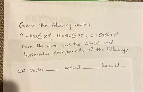 Solved Given The Following Vectors Chegg