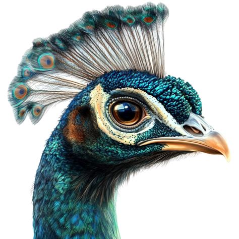 Peacock Portrait With Soft Feather Details 57913370 Png