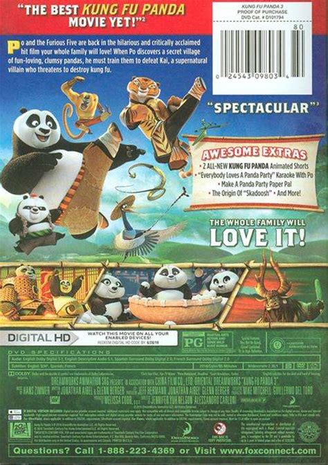 Kung Fu Panda 3 Dvd Ultraviolet Dvd 2016 Dvd Empire