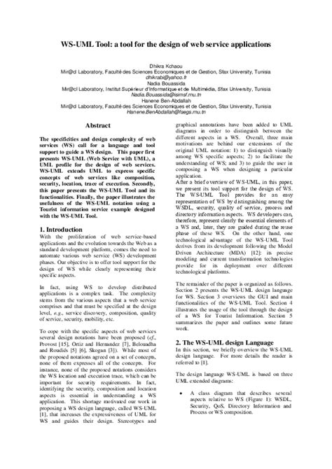 ws uml tool a tool for the design of web service applications