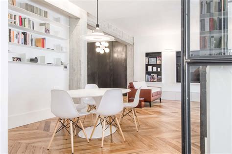 Iron Framed Glass Panels Divide Rome Apartment With Open Plan Feel