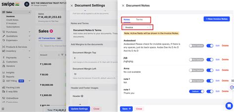How To Set Default Notes And Terms For Sales Invoice In Web General