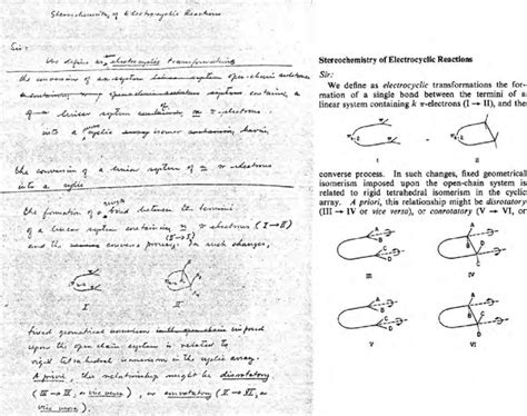 Left First Page Of First Handwritten Draft By R B Woodward Of The