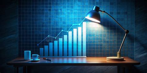 Data Analysis Infographic Unveiling Insights From Blue Graph In A Lowlight Setting Stock