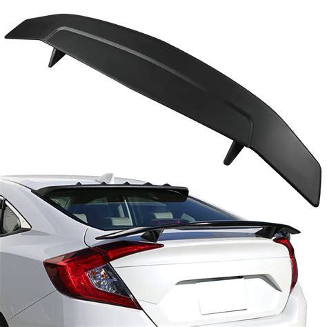 Findauto Abs Rear Trunk Spoiler Wing With 3rd Brake Light Custom Style