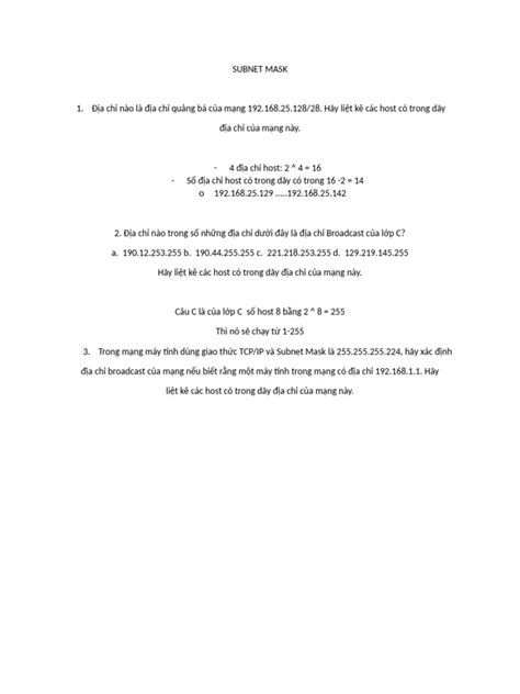 Subnet Mask Pdf