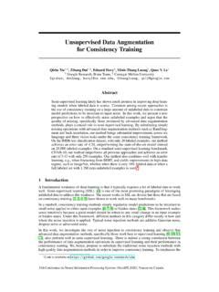 Unsupervised Data Augmentation For Consistency Training Unsupervised Data Augmentation For