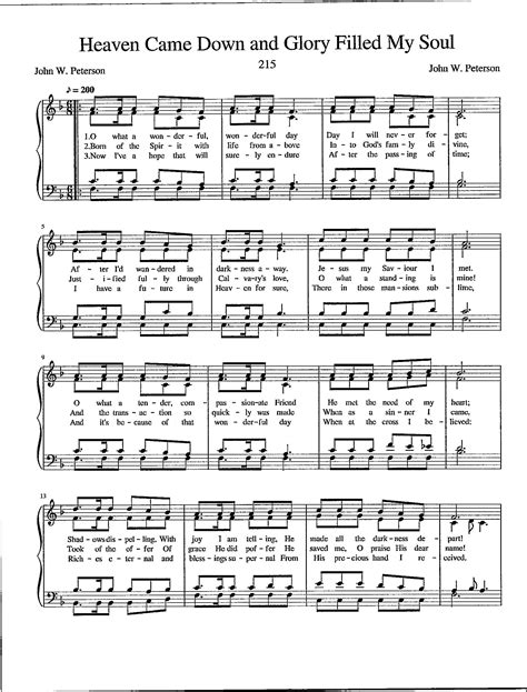 Heaven Came Down And Glory Filled My Soul Digital Hymn Tune With