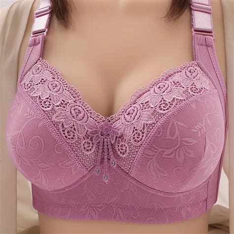 New Large Size Sexy Luxury Lace Non Steel Ring Women S Bra Push Up