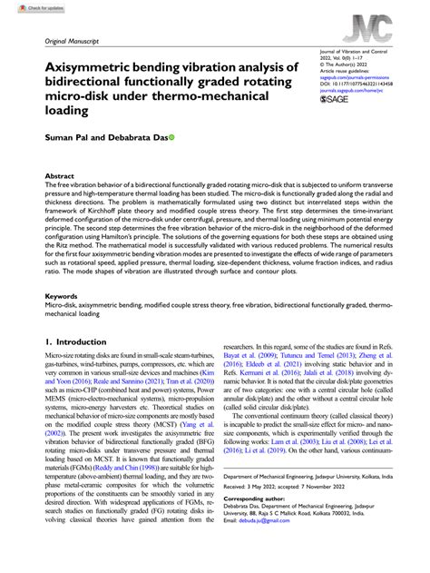 Pdf Axisymmetric Bending Vibration Analysis Of Bidirectional Functionally Graded Rotating