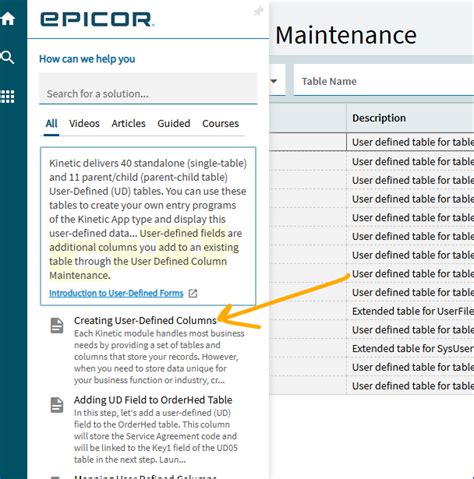 Need Help With Ud Tables And Ud Fields Kinetic Erp Epicor User Help