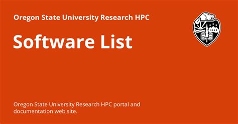 Software List Oregon State University Research Hpc Documentation