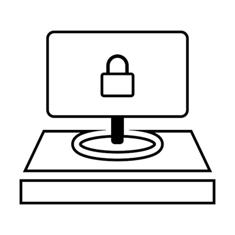 Premium Vector A Computer Monitor With A Padlock And A Lock On It