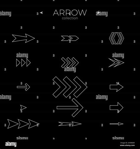 Line Arrow Icon Set Outline Symbol Collection Trendy Line Style For Apps Vector Illustration