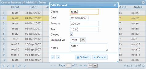 jqgrid how to center align the submit and cancel buttons on the