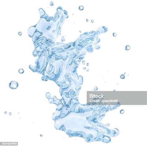 물 물방울 밝은 배경에 고립 된 스플래시 3 차원 일러스트 레이 션 3차원 형태에 대한 스톡 사진 및 기타 이미지 3차원 형태 광물질 기포 Istock