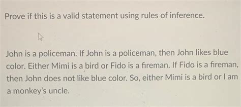 Solved Prove If This Is A Valid Statement Using Rules Of Chegg Com