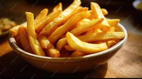 Papas Fritas En Un Plato Foto Premium