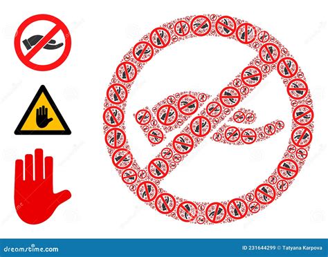 Recursion Stop Asking Hand Icon Itself Collage Stock Vector