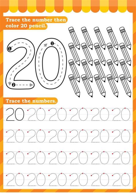 Math Worksheet Numbers Activity Lets Learn Numbers 13106858 Vector Art At Vecteezy