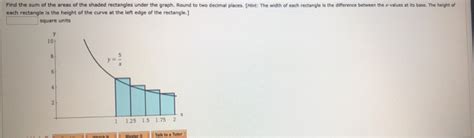 Solved Find The Sum Of The Areas Of The Shaded Rectangles