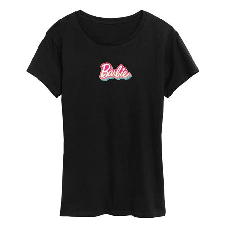 Barbie Barbie Stacked Logo Womens Short Sleeve Graphic T Shirt