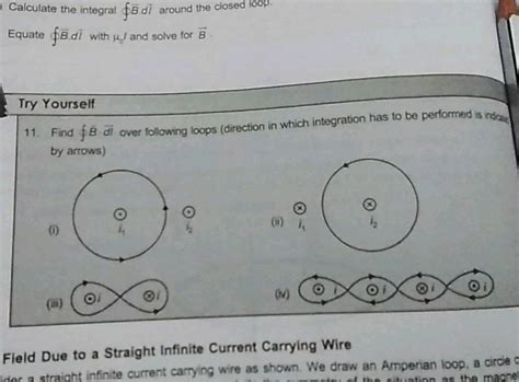 Calculate The Integral ∮bˉdlˉ Around The Closed Loop Equate ∮b⋅di With μ