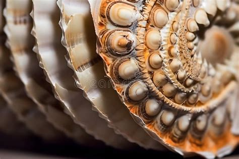 Spiral Shells Showcasing Intricate Patterns And Textures Stock