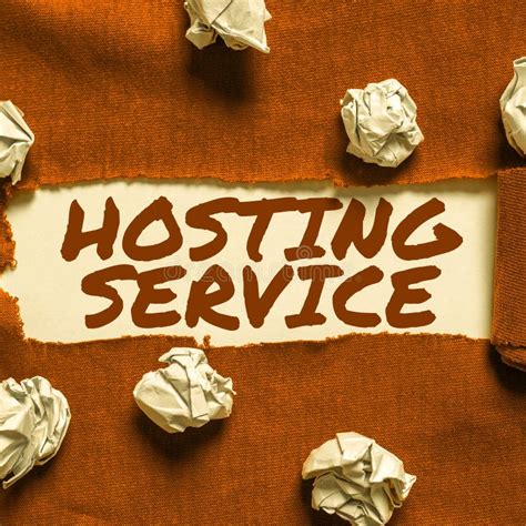 Sign Displaying Hosting Service Word Written On Provides Services For The Website To Be Seen In