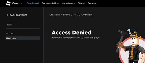 Access Denied For Experience Event Overviews Website Bugs Developer Forum Roblox