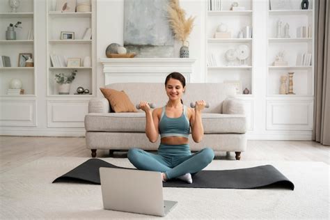 Free Photo Woman Doing Her Workout At Home