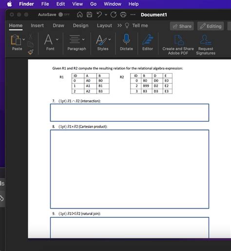 Solved Given R1 And R2 Compute The Resulting Relation For