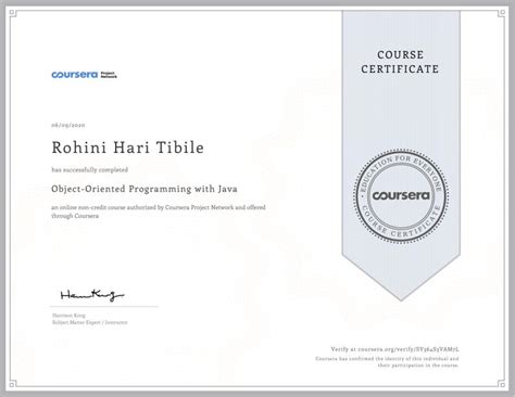 Rohini Tibile On Linkedin Java Oops Courseracertification Javaprogramming