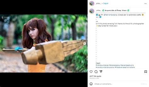 Erisu Se Convierte En La Linda Diane Envidia En Su Cosplay De The Seven Deadly Sins