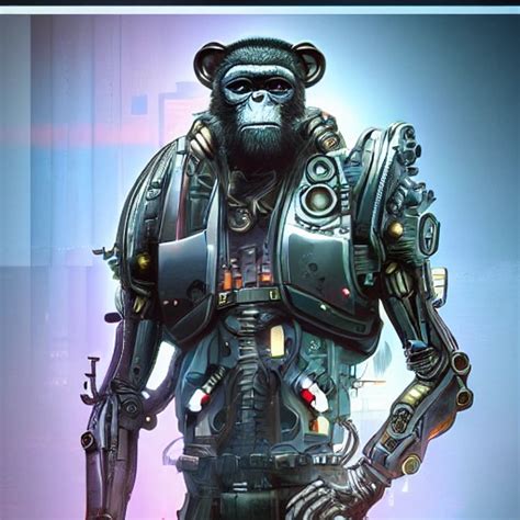Cyberpunk Monkey Cyborg Intricate Digital Painting Artstation
