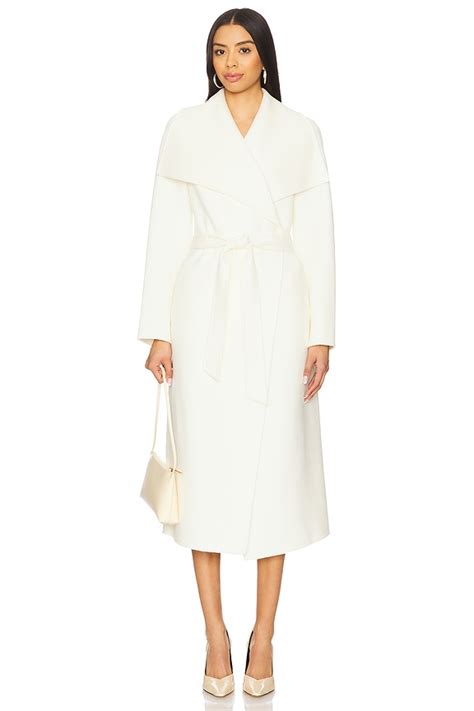 Mackage Double Face Long Wool Coat In Cream Revolve
